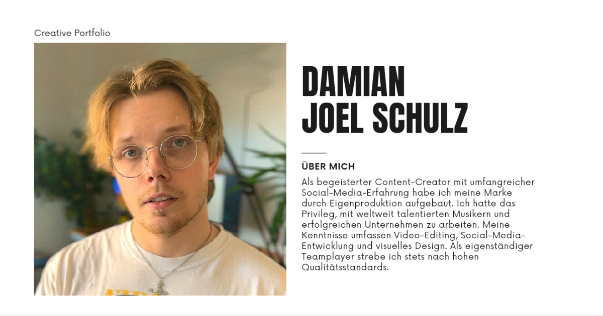 Creative Portfolio Damian Schulz